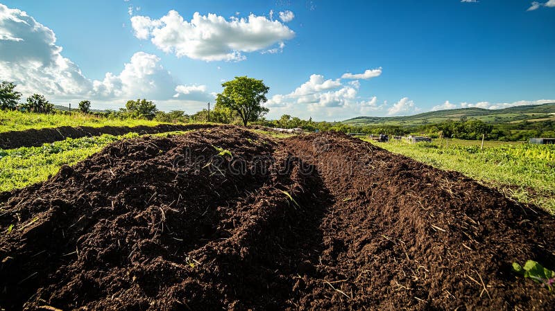 Soil Enriched by Mulch and Cover Crops, Natural Farming Cycle . Stock ...