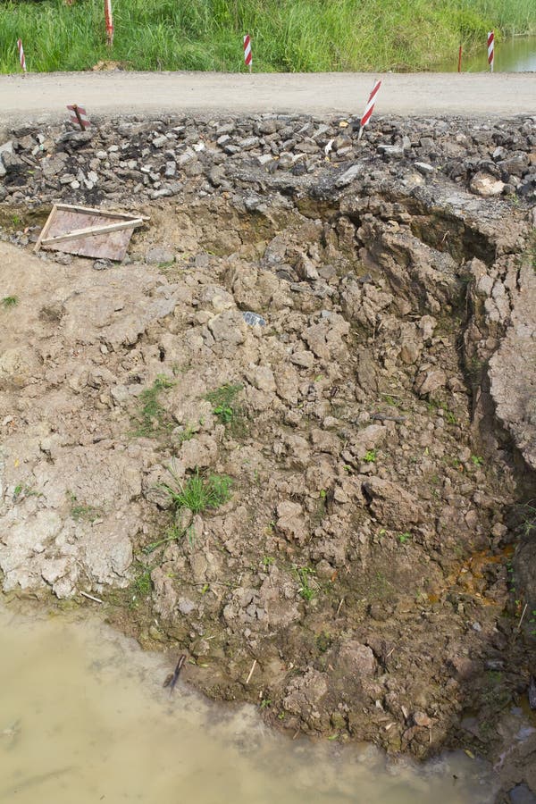 Soil Erosion Along the Road. Stock Image - Image of extreme, erosion ...