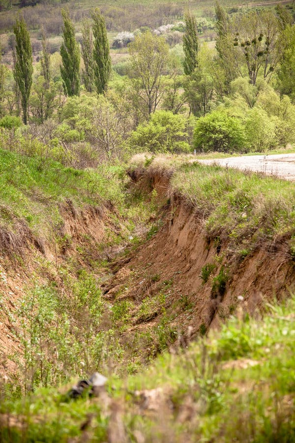 Soil erosion in Ukraine stock photo. Image of empty, early - 19267434