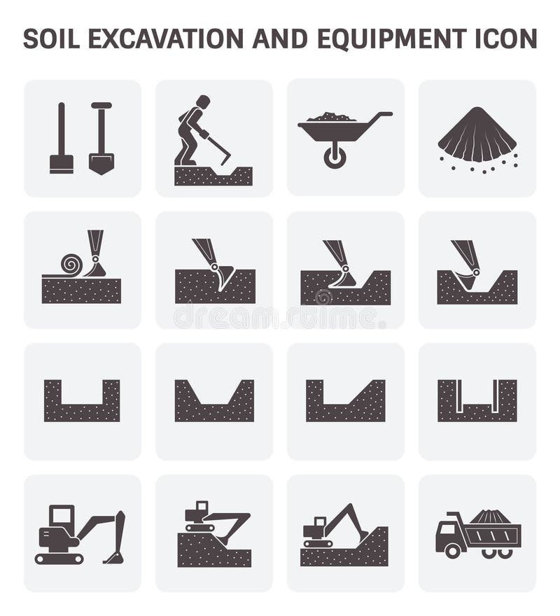 Soil excavation icon stock vector. Illustration of equipment - 102836389