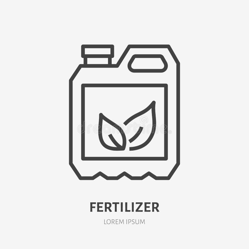 Soil Fertilizer in Plastic Canister Flat Line Icon. Vector Thin Sign of ...