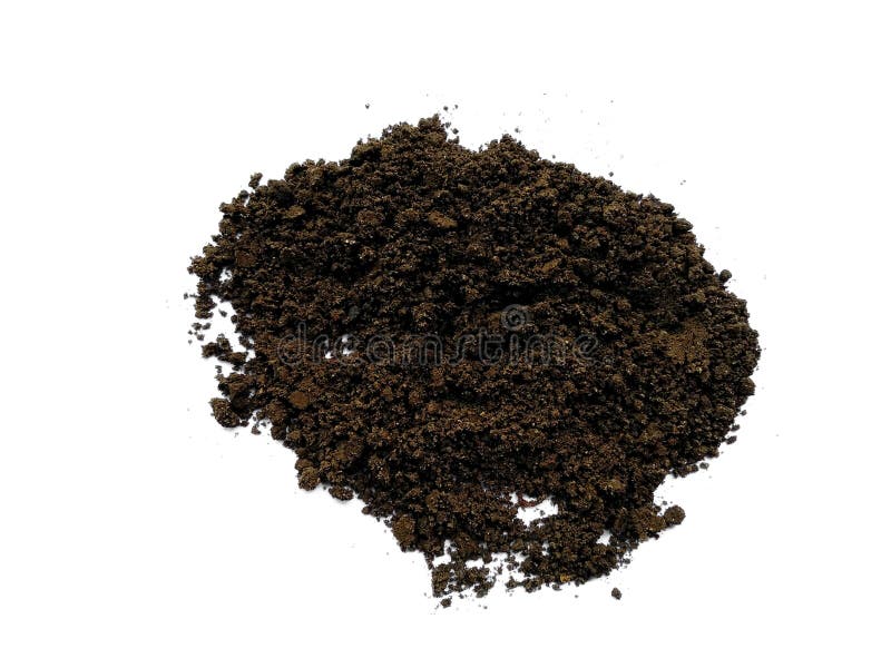 Pile Soil Isolated on White Background. Soil from the Garden Stock ...