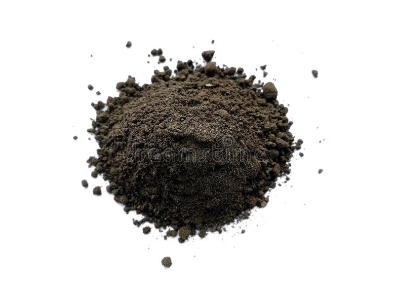 Pile Soil Isolated on White Background. Soil from the Garden Stock ...