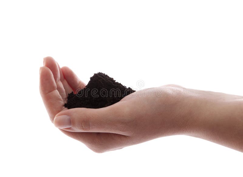 Soil in hand stock image. Image of ground, female, hold - 27452925