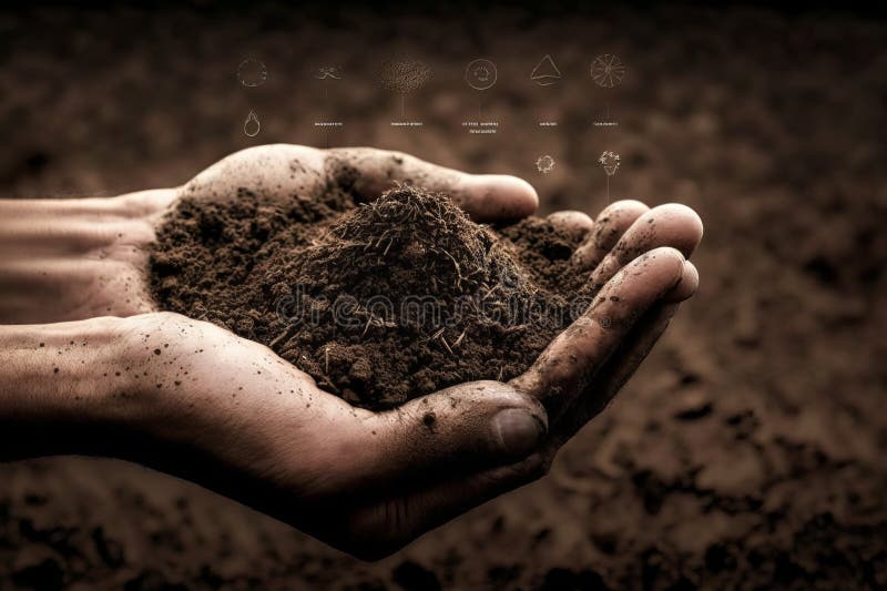 Soil in Hands for Check the Quality of the Soil for Control Soil ...