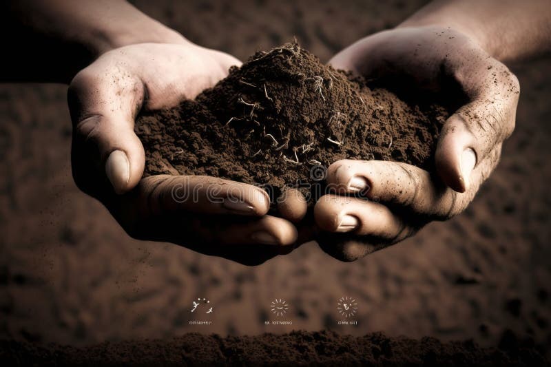 Soil in Hands for Check the Quality of the Soil for Control Soil ...