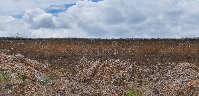 Soil Layer Caused by Road Collapse Stock Image - Image of broken ...