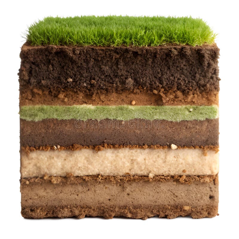 Soil Layer Cross Section on White Background Stock Illustration ...
