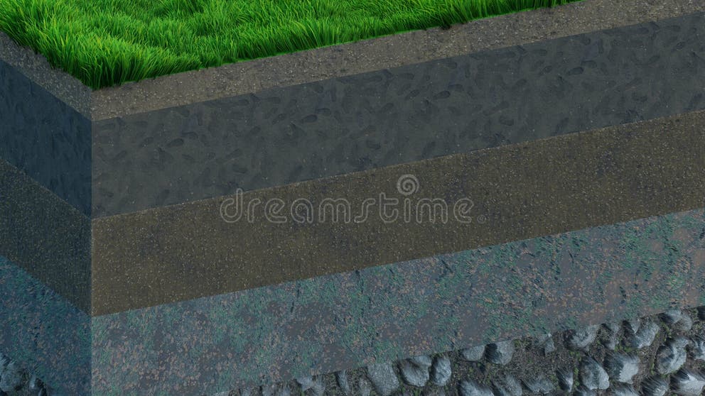 Soil Layers with Realistic Grass and Earths Crust Stock Illustration ...