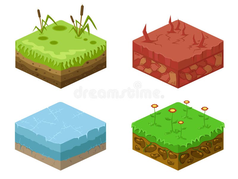Soil Layers Vector Isometric 3d Set Stock Vector - Illustration of ...