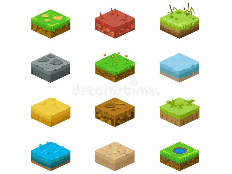 Soil Layers Vector Isometric Set Stock Vector - Illustration of green ...