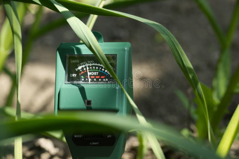 Soil Moisture, Light Intensity and PH Testing Meter Stock Image - Image ...
