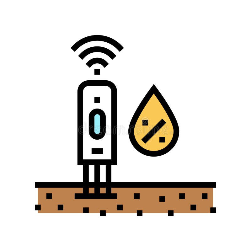 Soil Moisture Sensor Agri Tech Color Icon Vector Illustration Stock ...