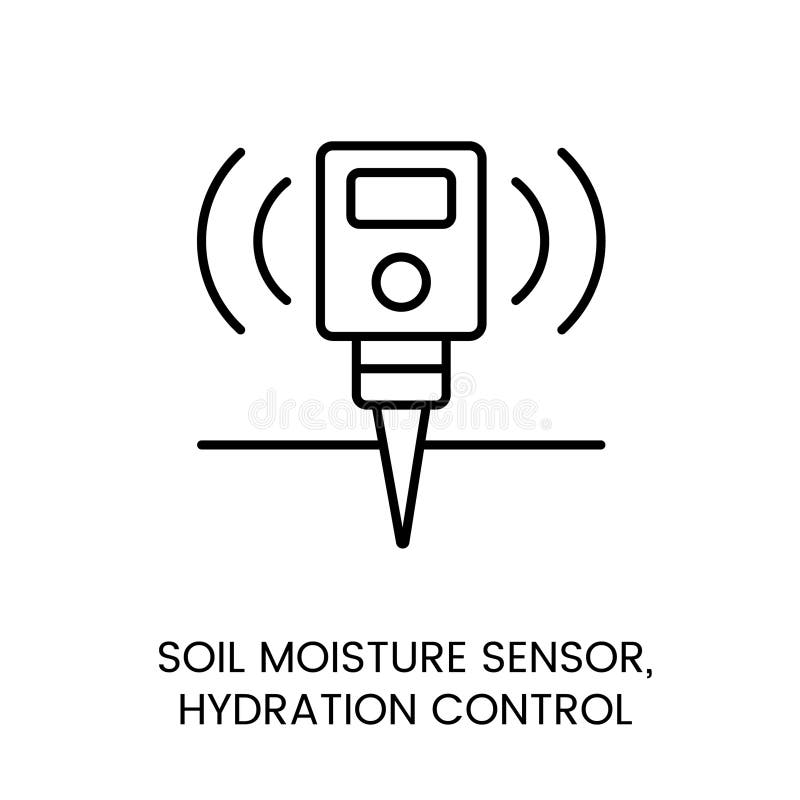 Soil Moisture Sensor Icon with Editable Stroke for Precise Hydration ...