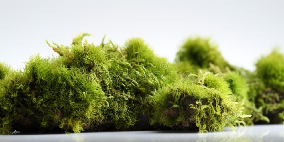 Soil with Moss and Grass on a White Background. Generative Ai Stock ...