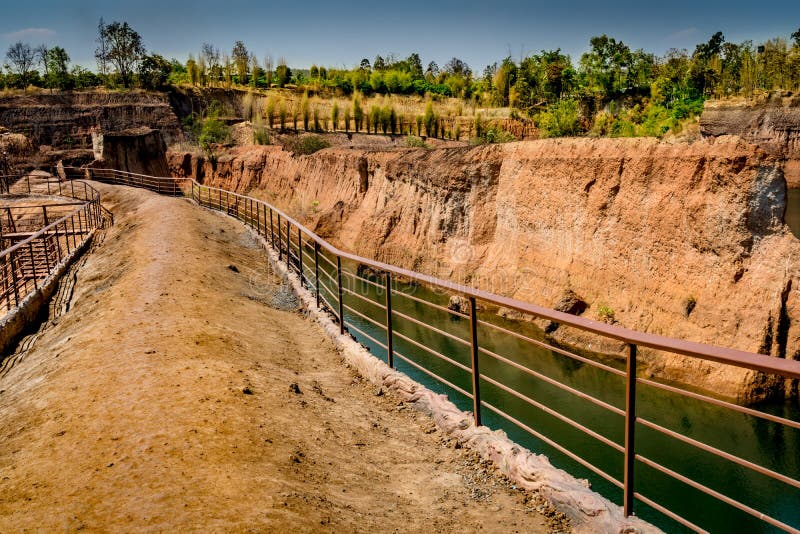 Soil Pathway with Iron Railing Stock Photo - Image of grand, excavation ...