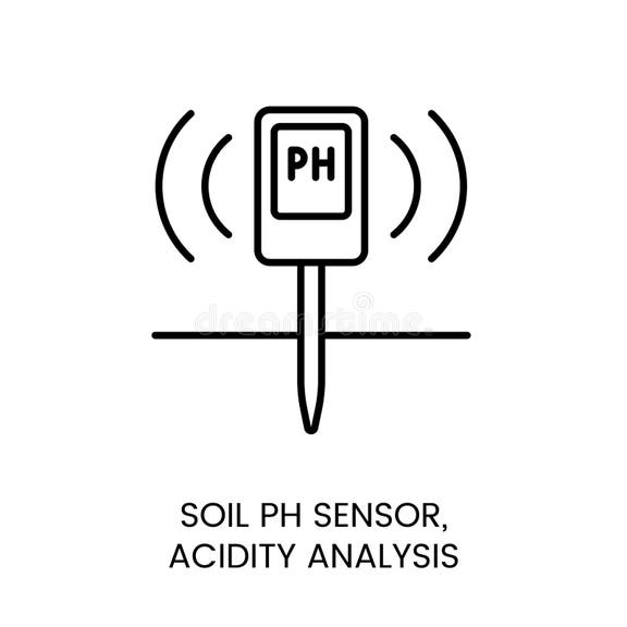 Soil PH Sensor Icon with Editable Stroke for Acidity Analysis and Smart ...