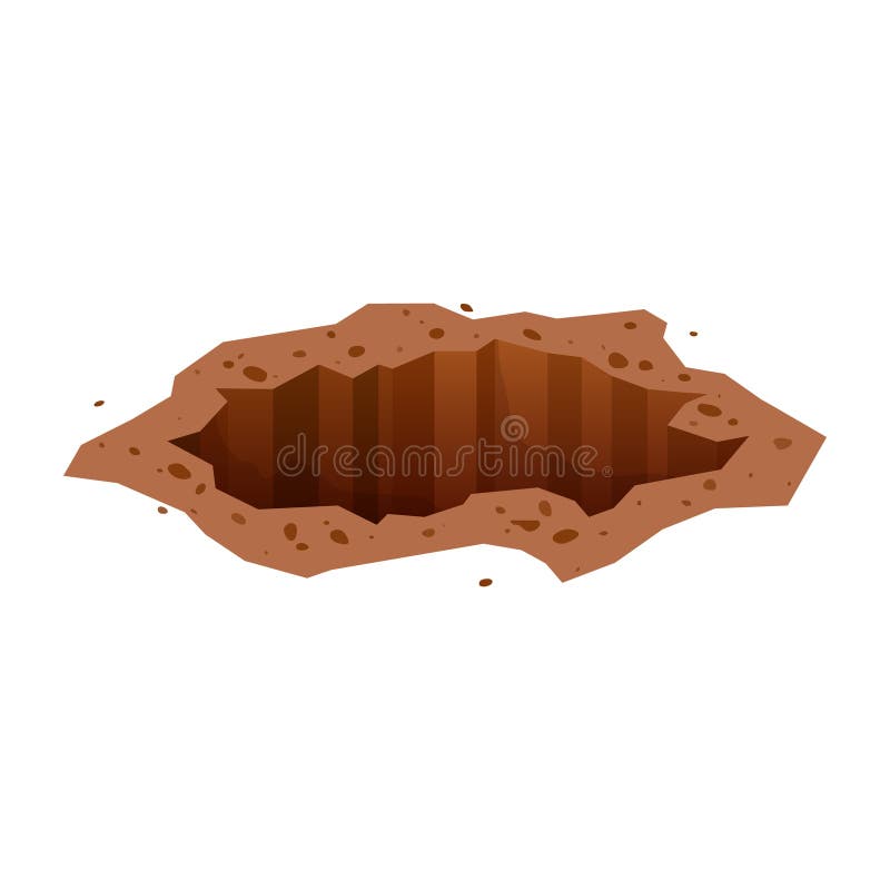 Soil Pit, Cartoon Vector Icon Stock Vector - Illustration of burrow ...