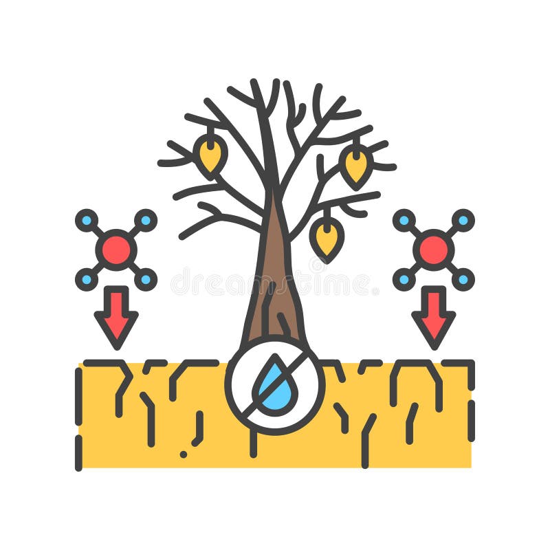 Soil Pollution Color Line Icon. Environmental Problems. Sign for Web ...