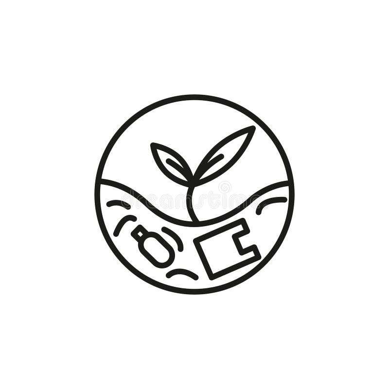 Soil Pollution Line Icon Flat Line Symbol Set Stock Illustration ...