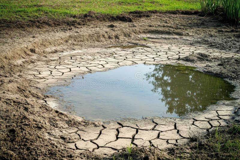 The Soil at the Pond S Edge Has Dried Up, Revealing Nature S Transition ...