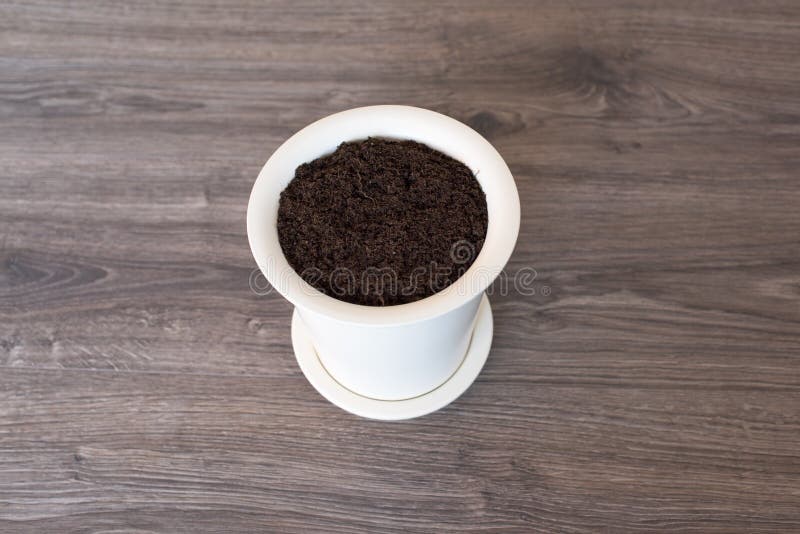 Soil in a pot stock image. Image of composted, closeup - 86090237