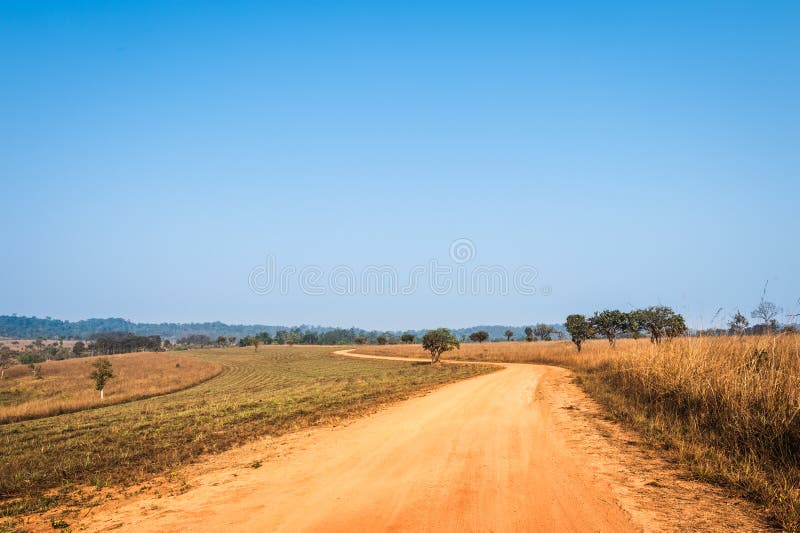 Soil Road and Dry Field Landscape Stock Photo - Image of landmark ...