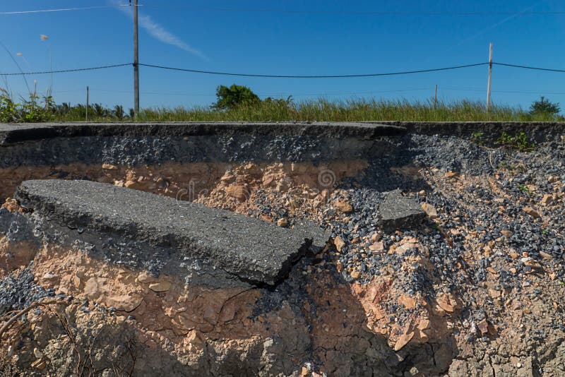 Soil and Rock Layers of the Road Stock Photo - Image of climate, field ...