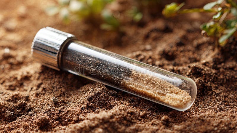 Soil Sample in Test Tube on Natural Ground Stock Photo - Image of soil ...