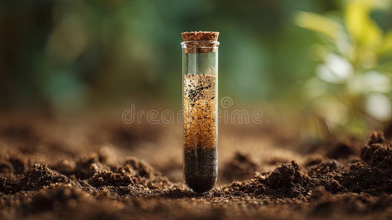 Soil Sample in Test Tube Outdoors for Environmental Study Stock Image ...