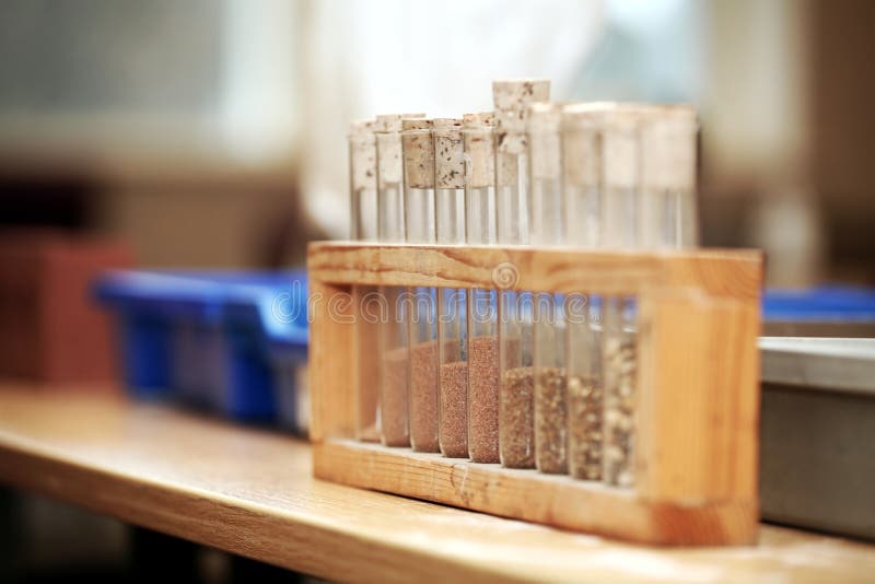 Sand in Laboratory Testing Tubes Stock Image - Image of gravel ...