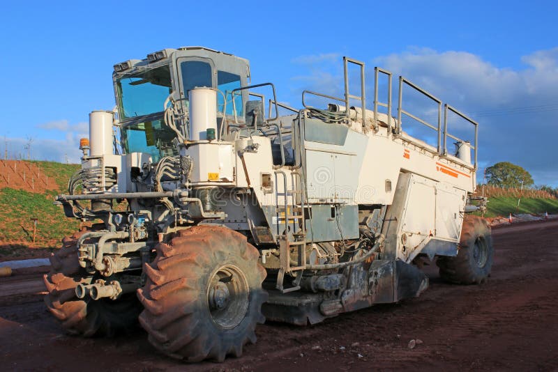 Soil Stabiliser Machine On A Road Construction Site Stock Image - Image ...