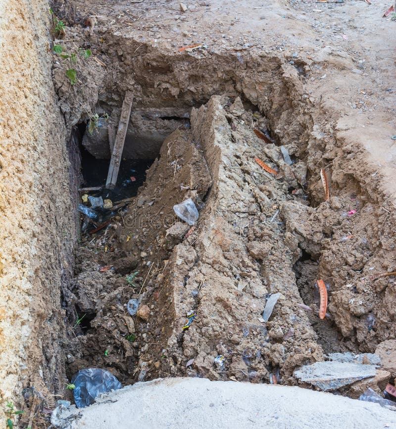 Soil subside stock image. Image of landslide, environment - 72336631