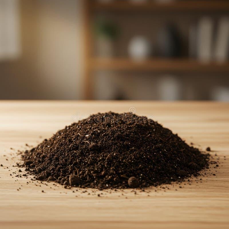 Soil and Substrate for Plants on a Wooden Surface in a Natural ...