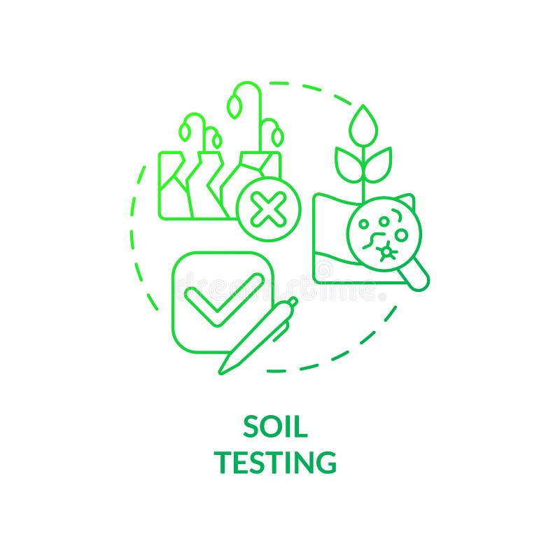 Soil Testing Green Gradient Concept Icon Stock Vector - Illustration of ...