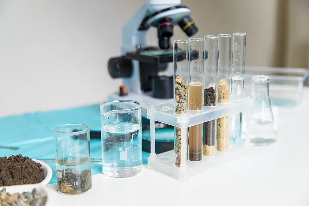 Soil Testing in the Laboratory. Selective Focus Stock Image - Image of ...