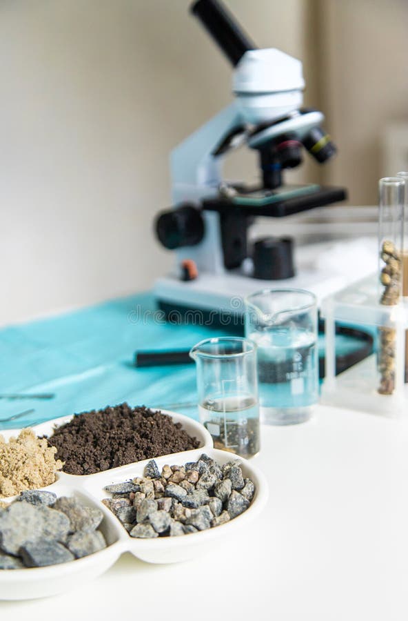 Soil Testing in the Laboratory. Selective Focus Stock Image - Image of ...