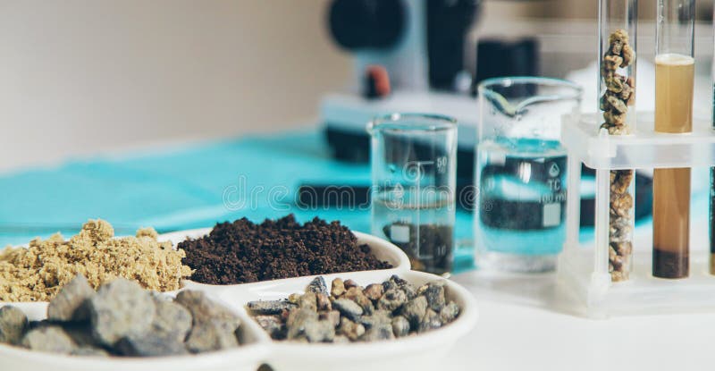 Soil Testing in the Laboratory. Selective Focus Stock Photo - Image of ...