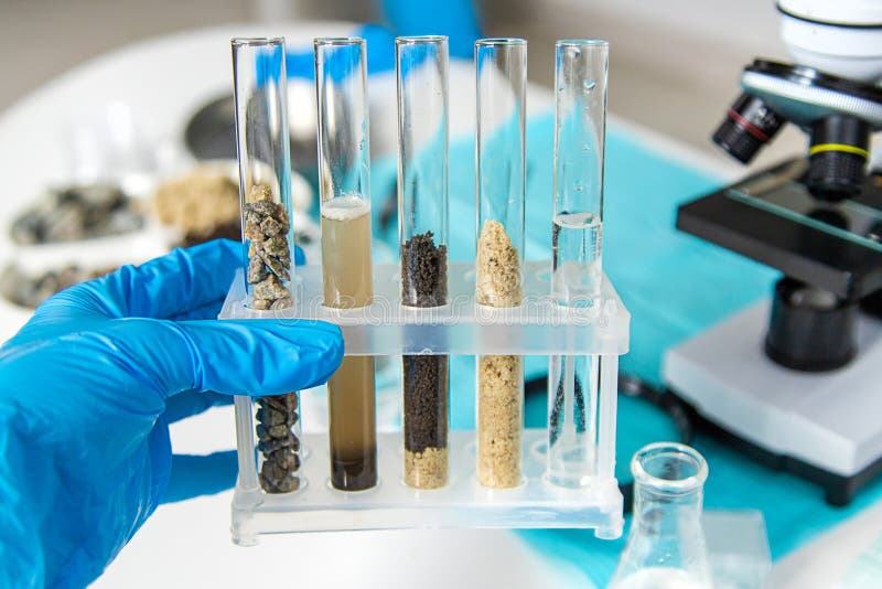 Soil Testing in the Laboratory. Selective Focus Stock Photo - Image of ...