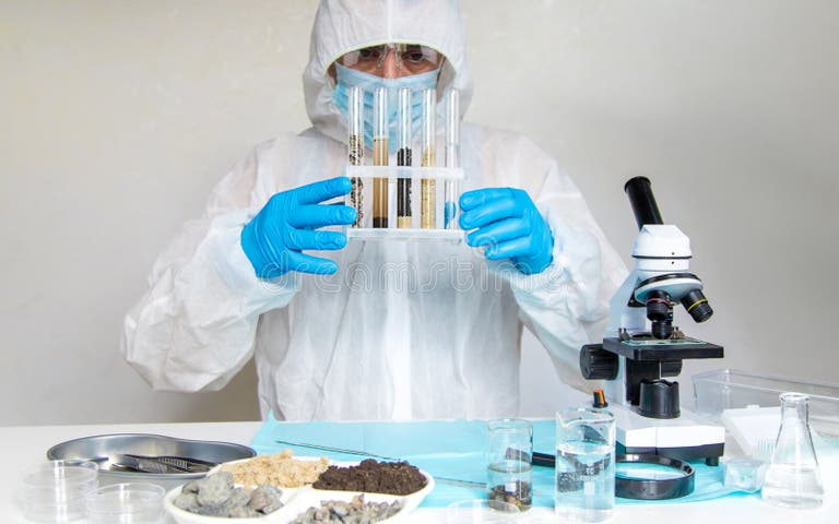 Soil Testing in the Laboratory. Selective Focus Stock Image - Image of ...