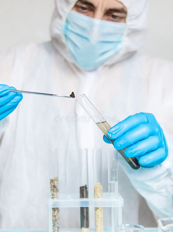 Soil Testing in the Laboratory. Selective Focus Stock Photo - Image of ...