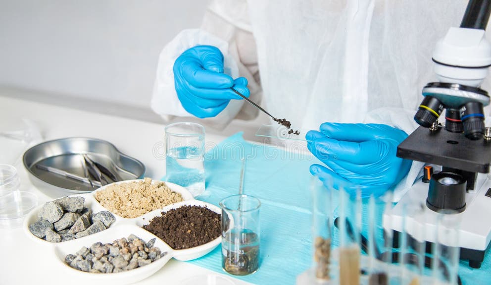 Soil Testing in the Laboratory. Selective Focus Stock Photo - Image of ...