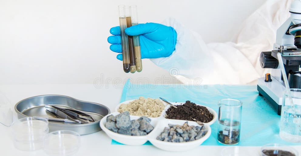 Soil Testing in the Laboratory. Selective Focus Stock Photo - Image of ...