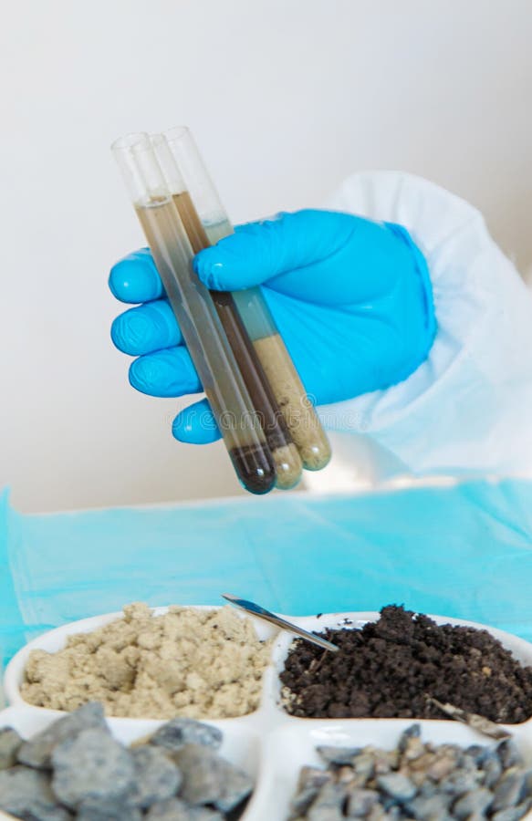 Soil Testing in the Laboratory. Selective Focus Stock Photo - Image of ...