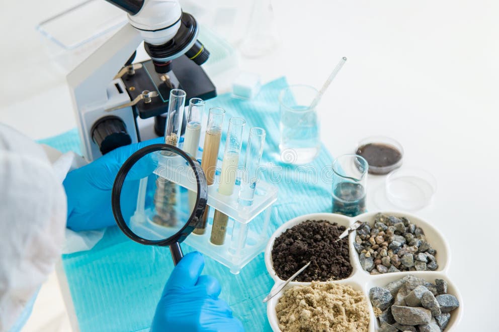 Soil Testing in the Laboratory. Selective Focus Stock Photo - Image of ...