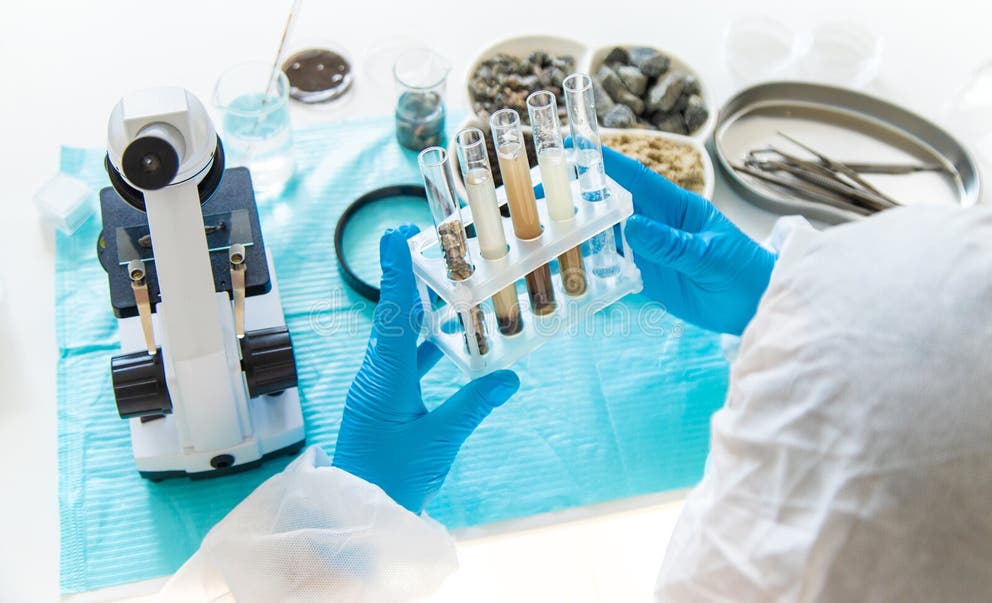 Soil Testing in the Laboratory. Selective Focus Stock Photo - Image of ...