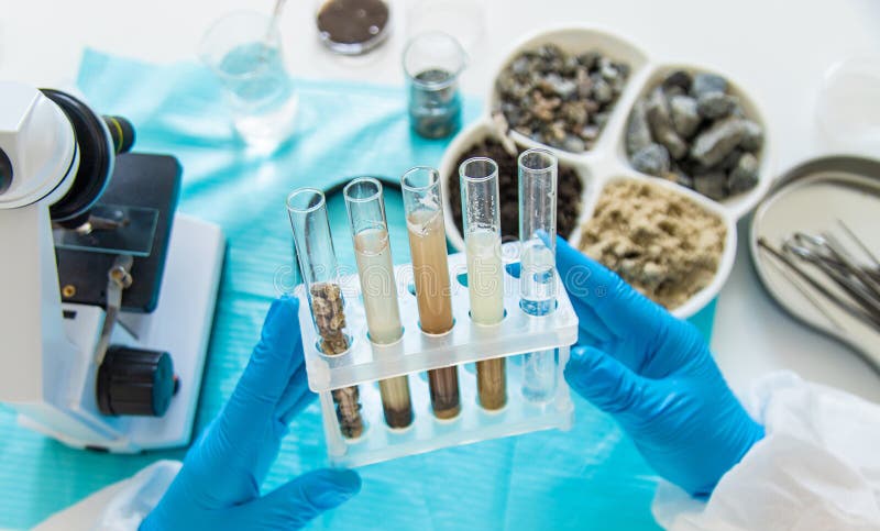 Soil Testing in the Laboratory. Selective Focus Stock Photo - Image of ...