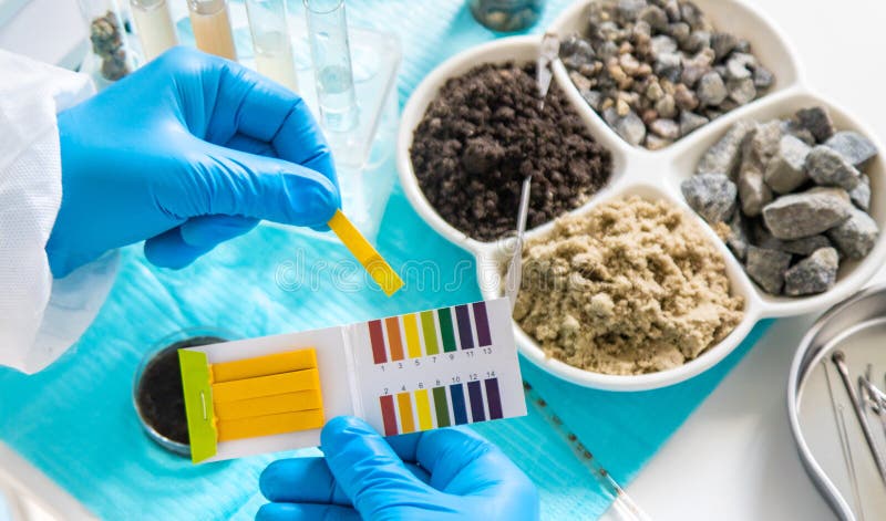 Soil Testing in the Laboratory. Selective Focus Stock Photo - Image of ...