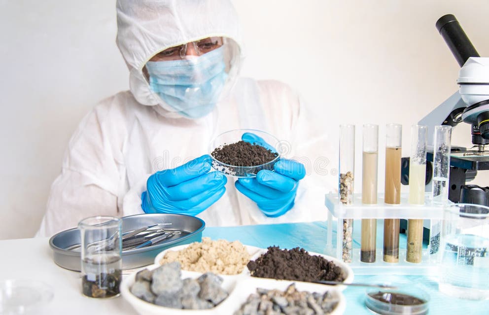 Soil Testing in the Laboratory. Selective Focus Stock Photo - Image of ...