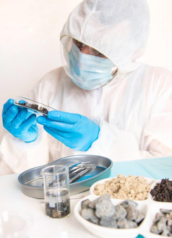 Soil Testing in the Laboratory. Selective Focus Stock Photo - Image of ...